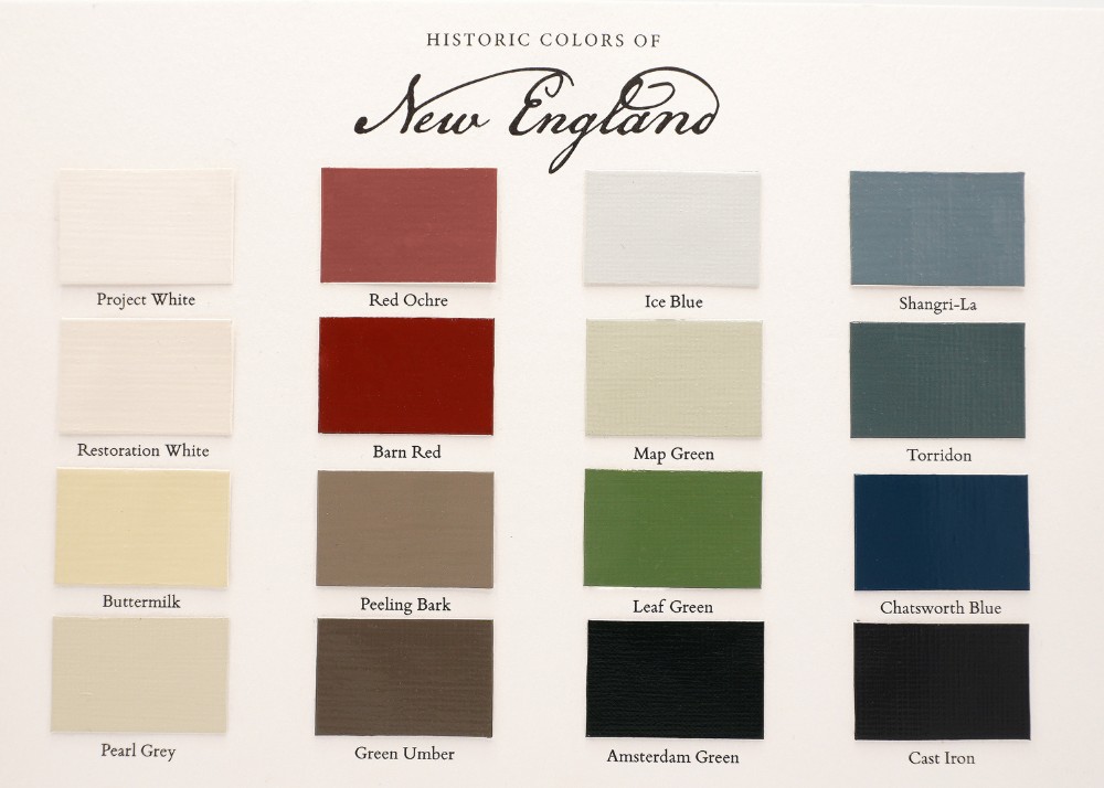New England Colors - Hand-Painted Color Card - Linseed Oil Paint